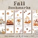Autumn Bookmarks Printable Bookshelf Tracker, Reading Tracker Bookmark ...
