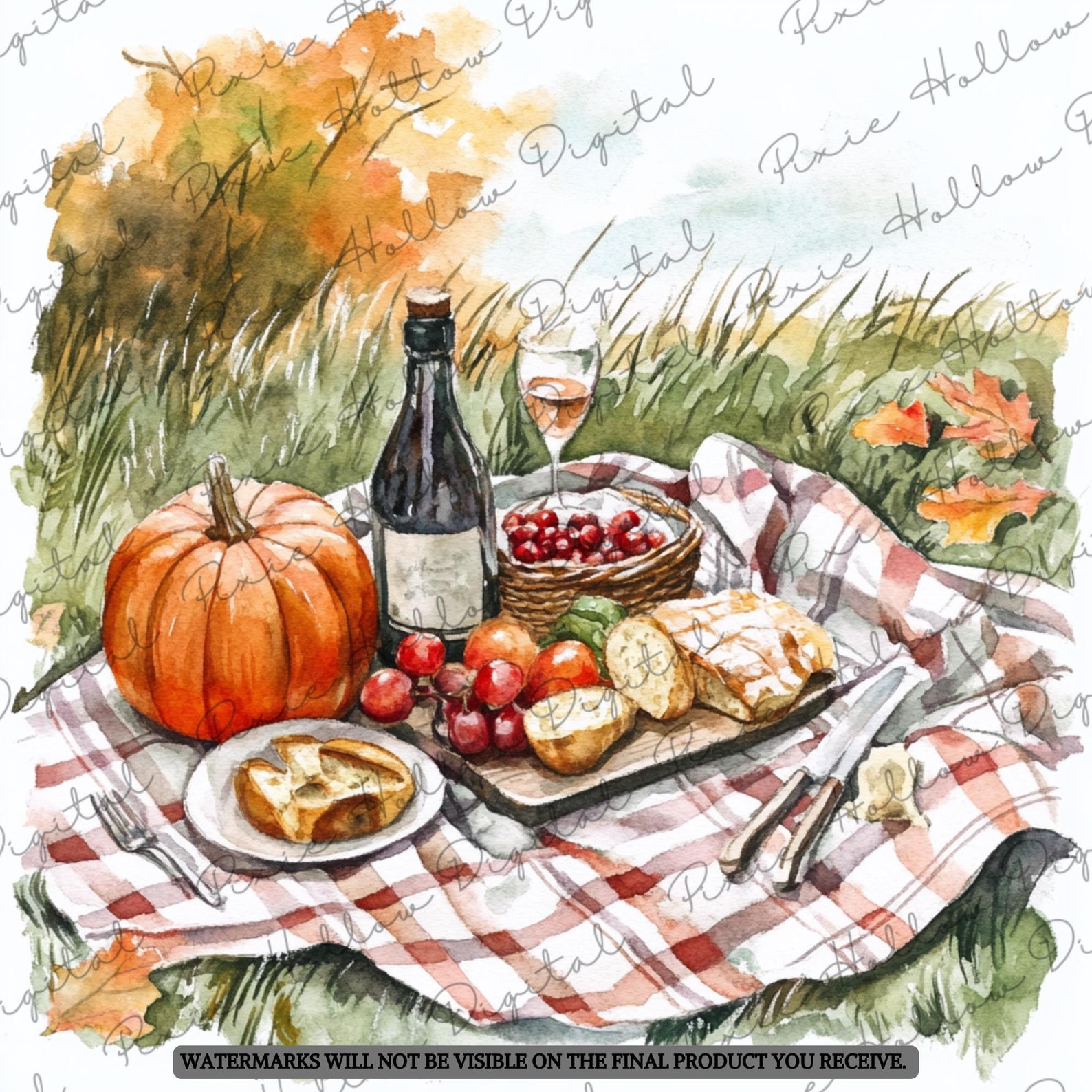 Fall Picnic Clipart Bundle: 15 Autumn Design Pngs (digital Download) - Etsy