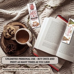 Christmas Bookmarks Printable Gift Cozy Holiday Bundle Reading Book ...