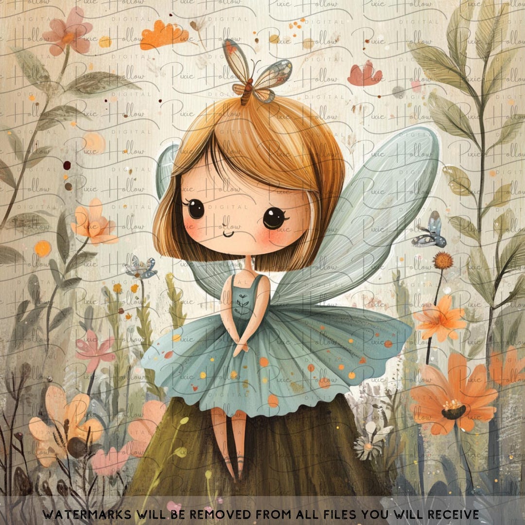 Clipart Bundle: 22 Woodland Fairy Pngs for Junk Journaling, Card Making ...