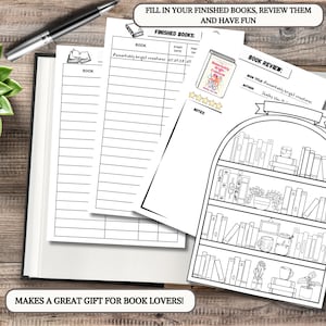 Printable Book Tracker: Reading Journal, Printable Reading Planner ...