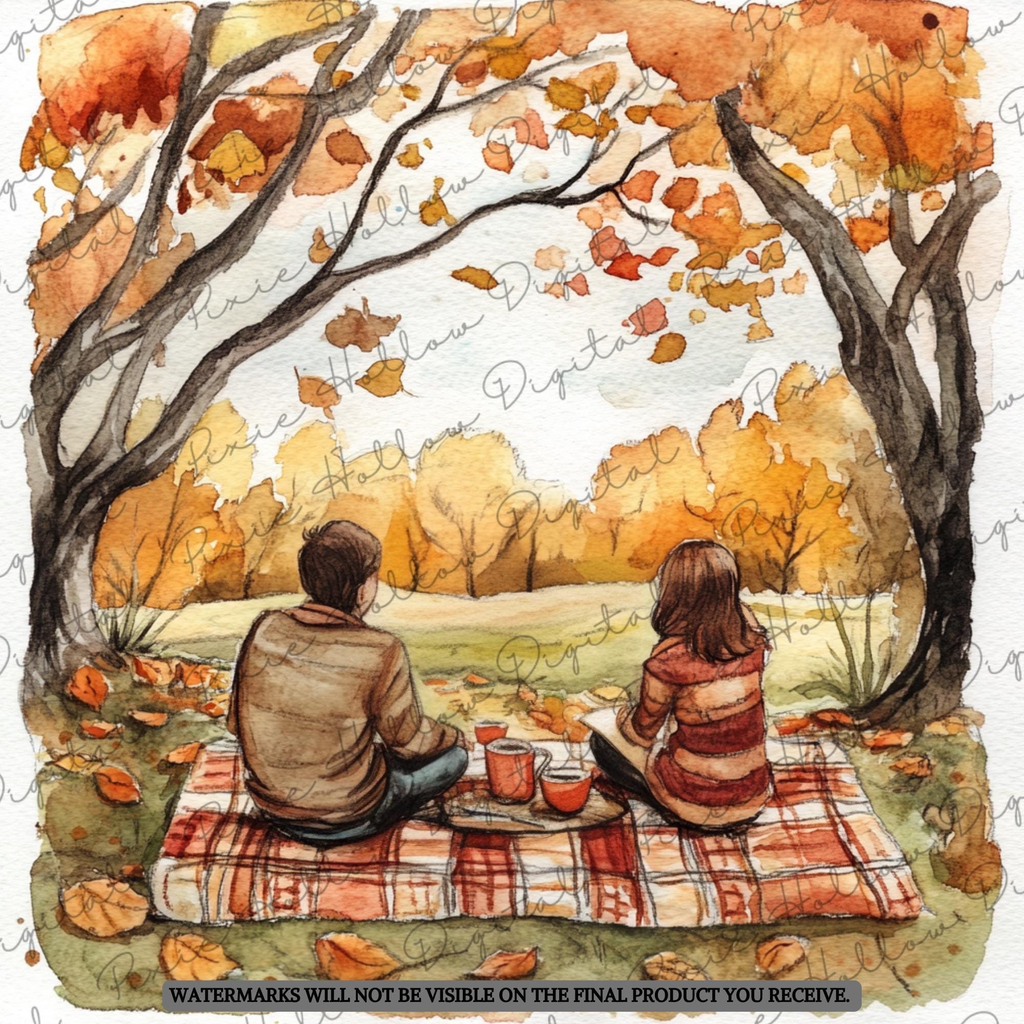 Fall Picnic Clipart Bundle: 15 Autumn Design Pngs (digital Download) - Etsy