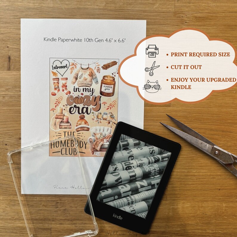 Kindle Printable Clear Case Insert for Book Lover Print and Cut ...