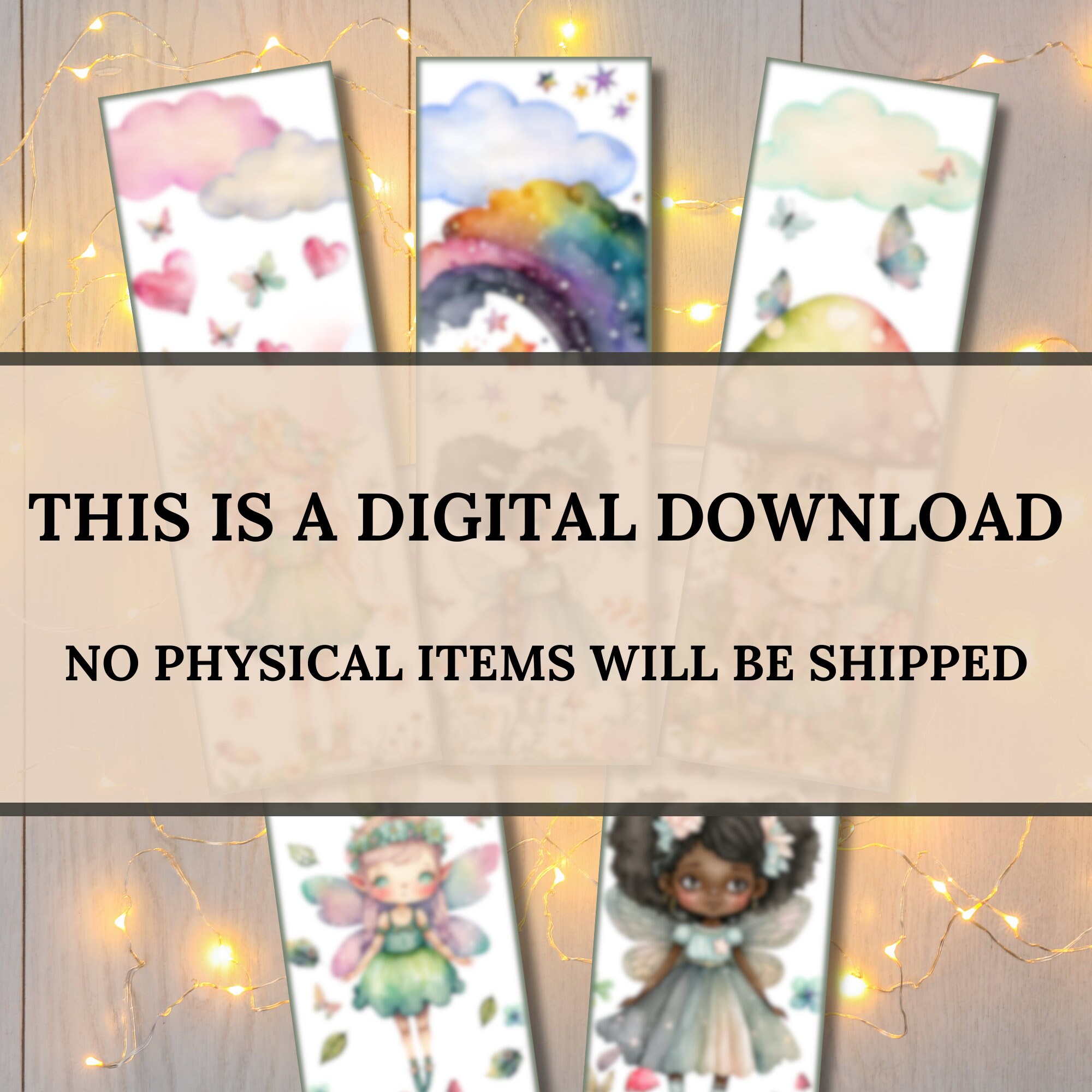 Printable Fairy Bookmarks Watercolour Set of 5 Digital - Etsy