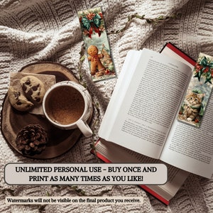 Christmas Bookmarks Printable Gift Cozy Holiday Bundle Reading Book ...
