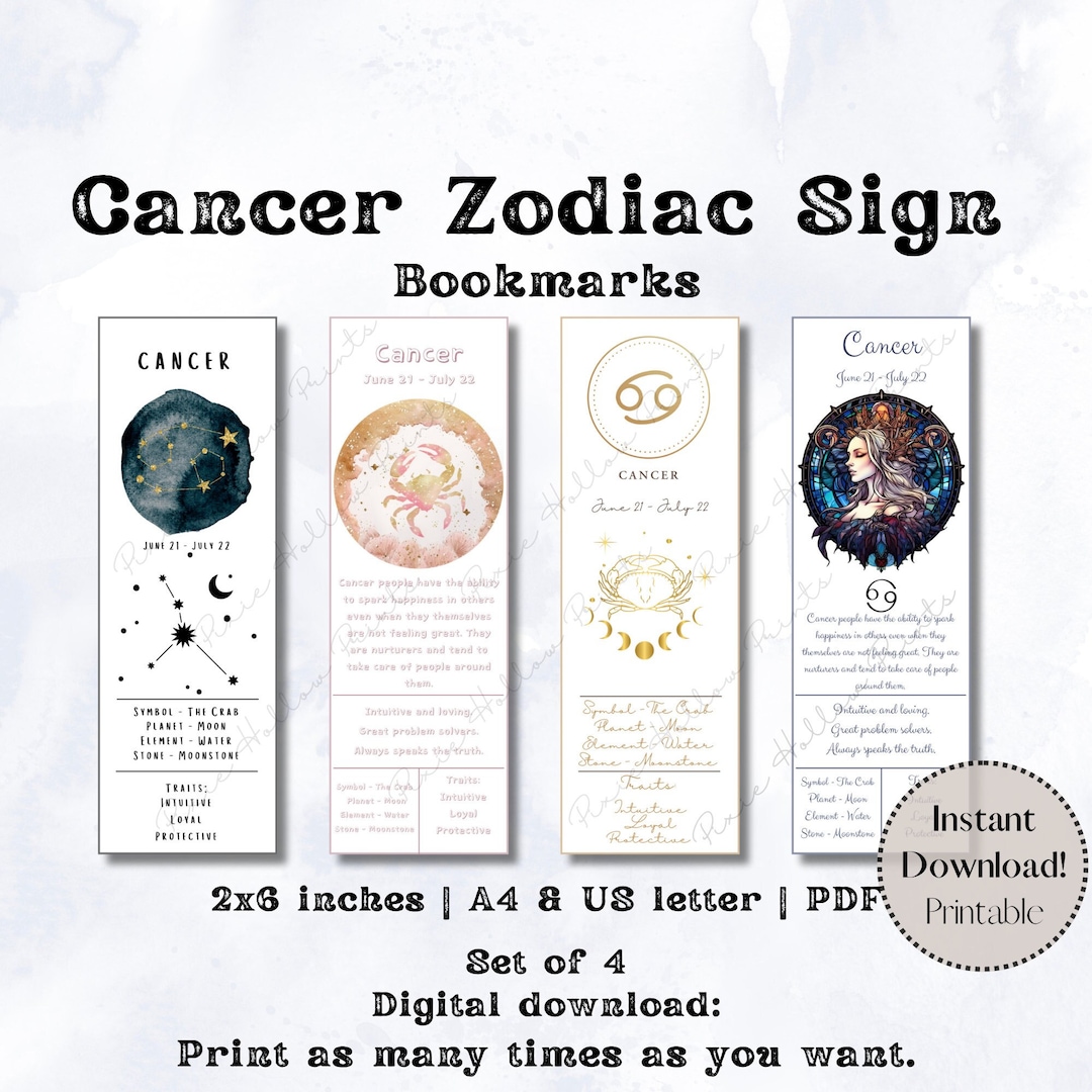 Cancer Bookmarks With Traits, Gift for Cancer Printable Bookmarks, Star ...