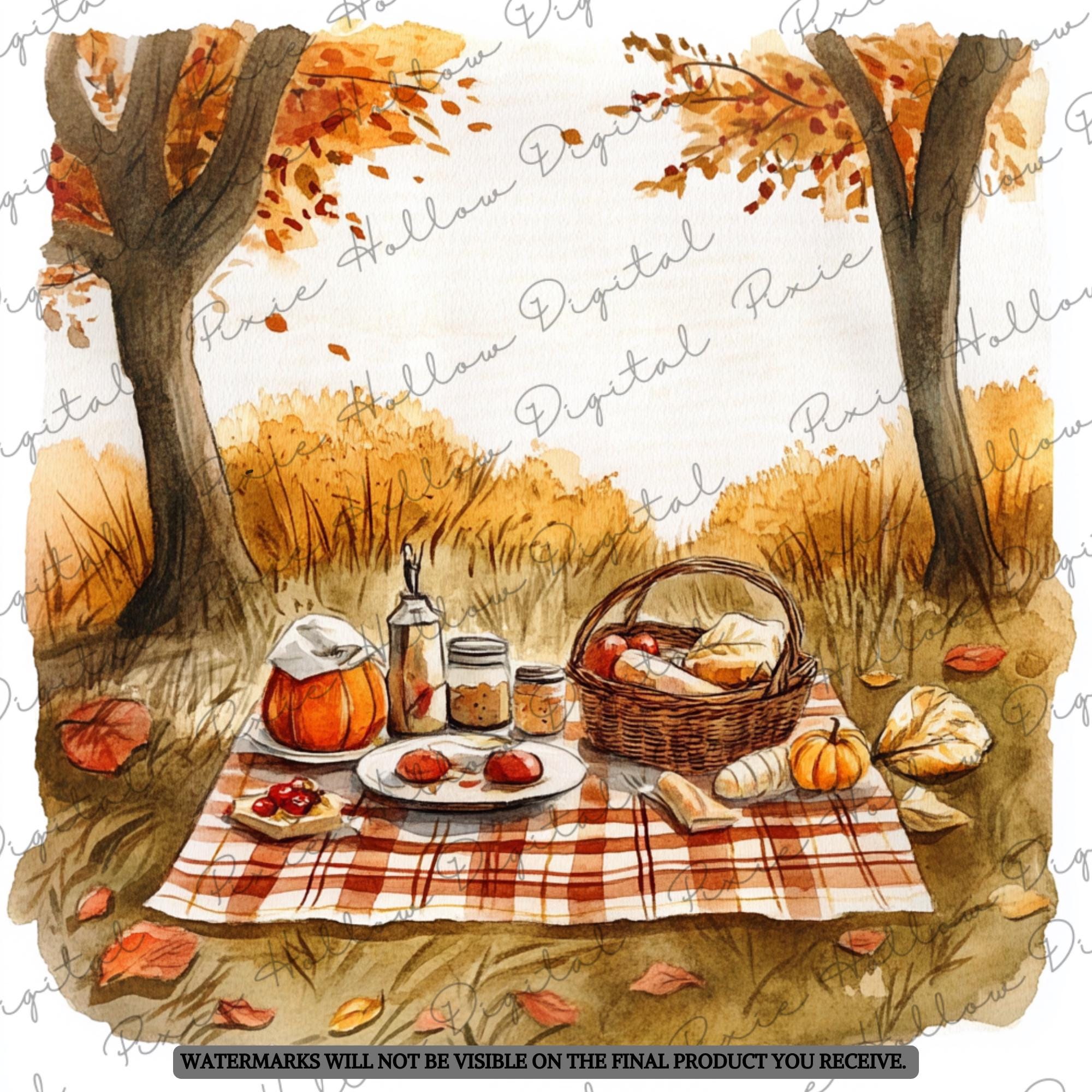Fall Picnic Clipart Bundle: 15 Autumn Design Pngs (digital Download) - Etsy