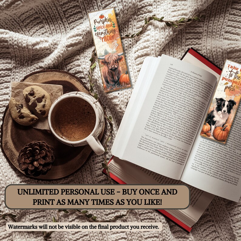 Farm Animals Bookmarks Printable Fall Autumn Gift for Book Lover, Set ...