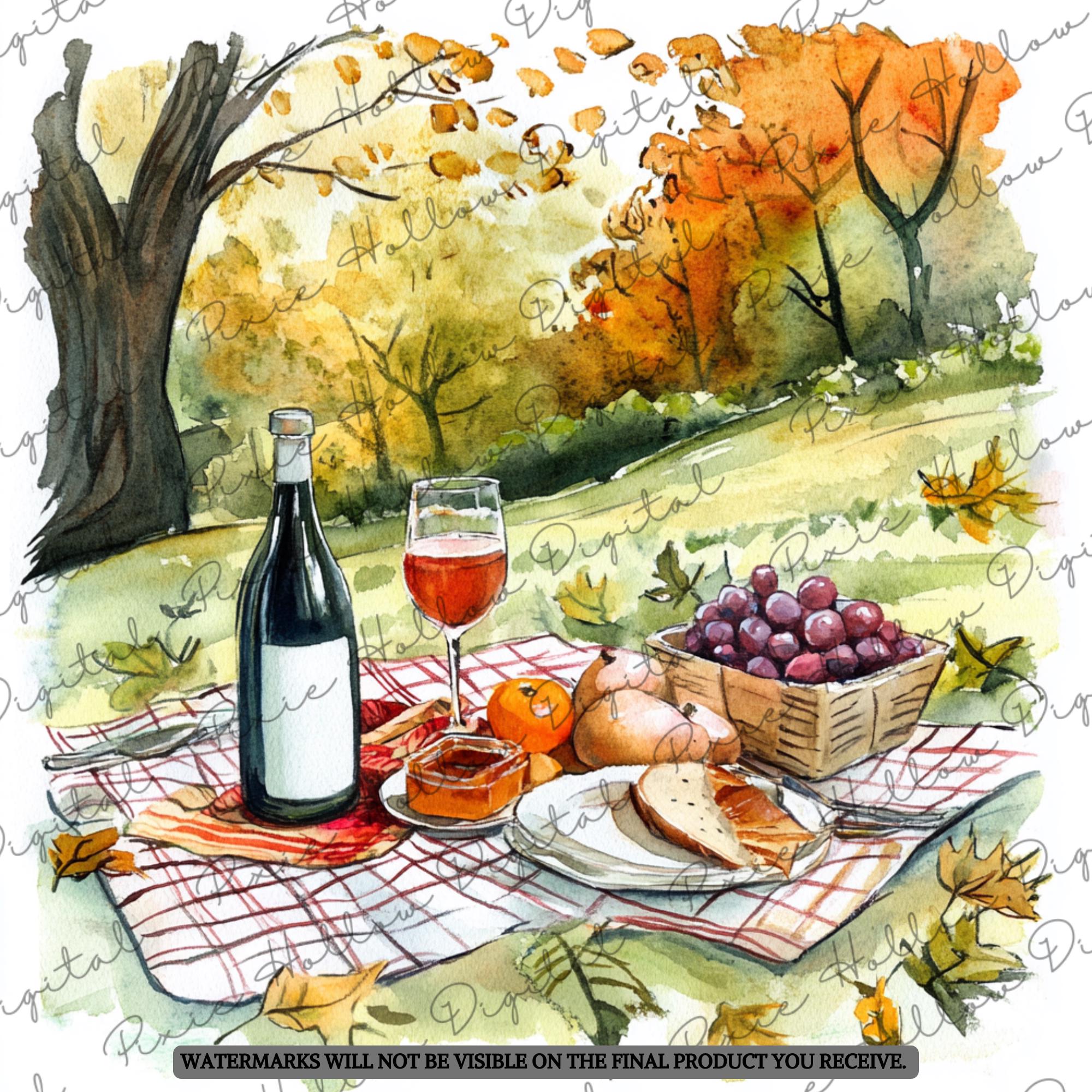 Fall Picnic Clipart Bundle: 15 Autumn Design Pngs (digital Download) - Etsy