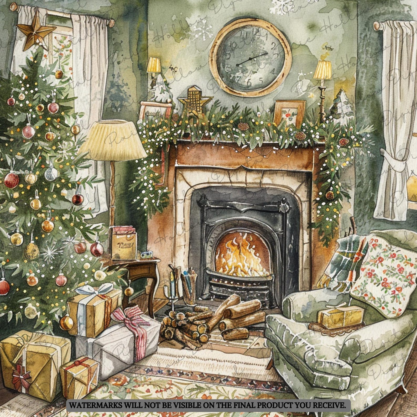 Cozy Christmas Clipart Bundle: 14 Pngs for Junk Journals (digital ...