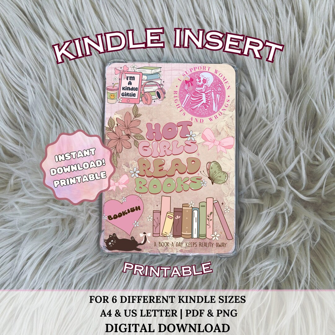 Kindle Printable Clear Case Insert Decor Gift for Book Lover Print and ...