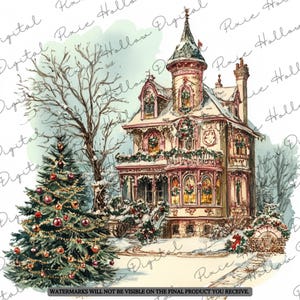 Clip Art Bundle: 18 Victorian Christmas Pngs for Junk Journaling, Card ...