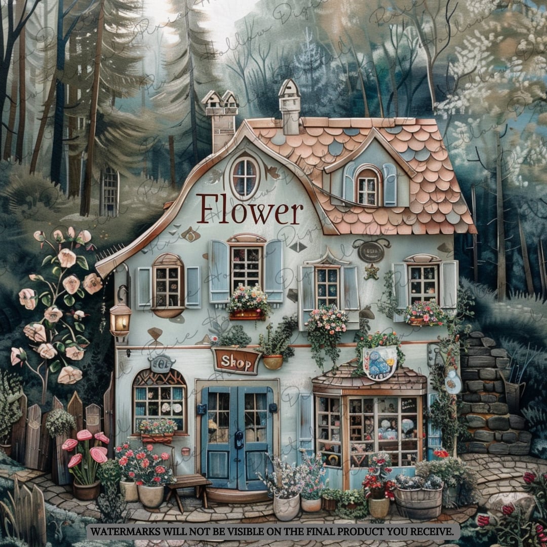 Flower Shop Clipart Bundle: 10 Whimsical Pngs for Junk Journals ...