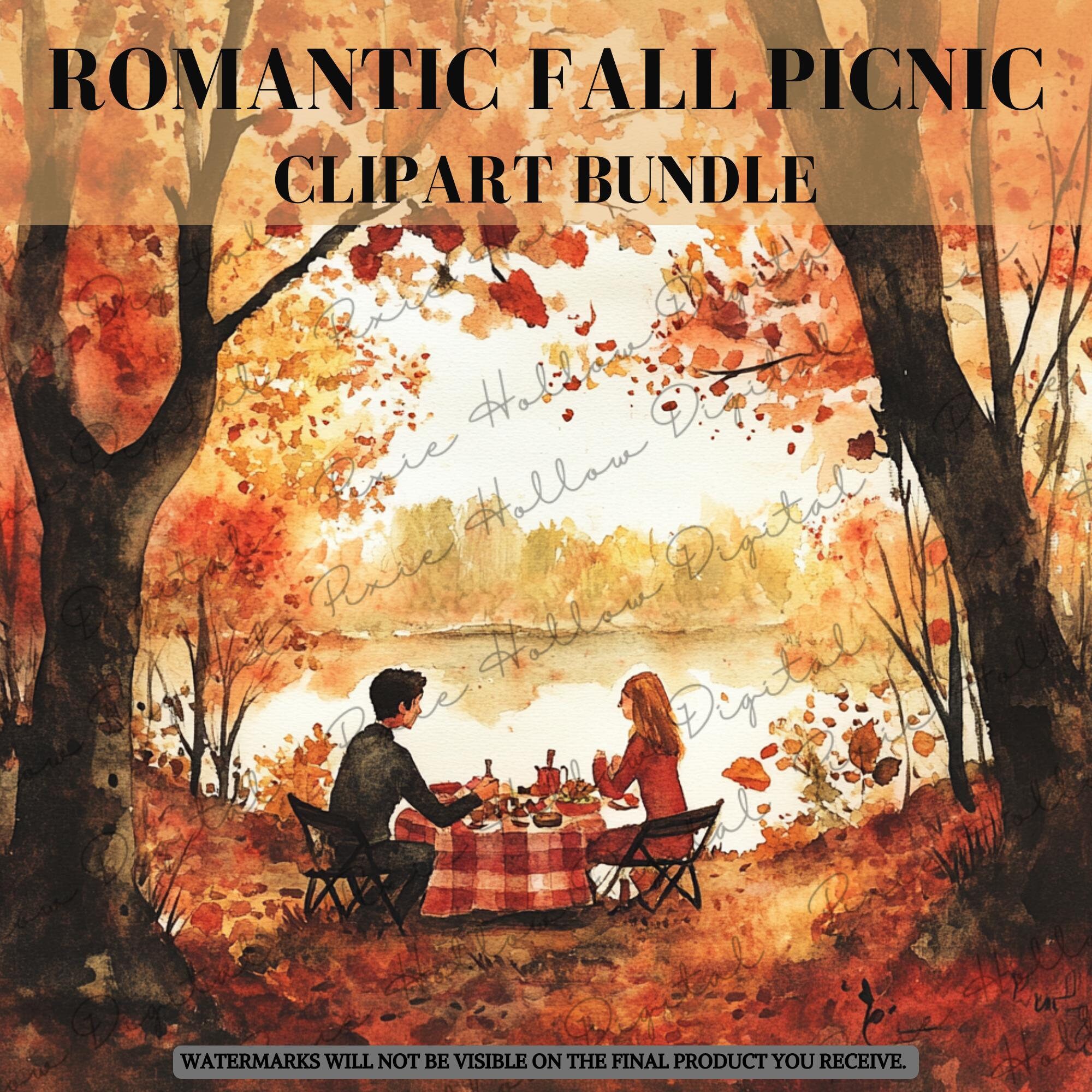 Fall Picnic Clipart Bundle: 15 Autumn Design Pngs (digital Download) - Etsy