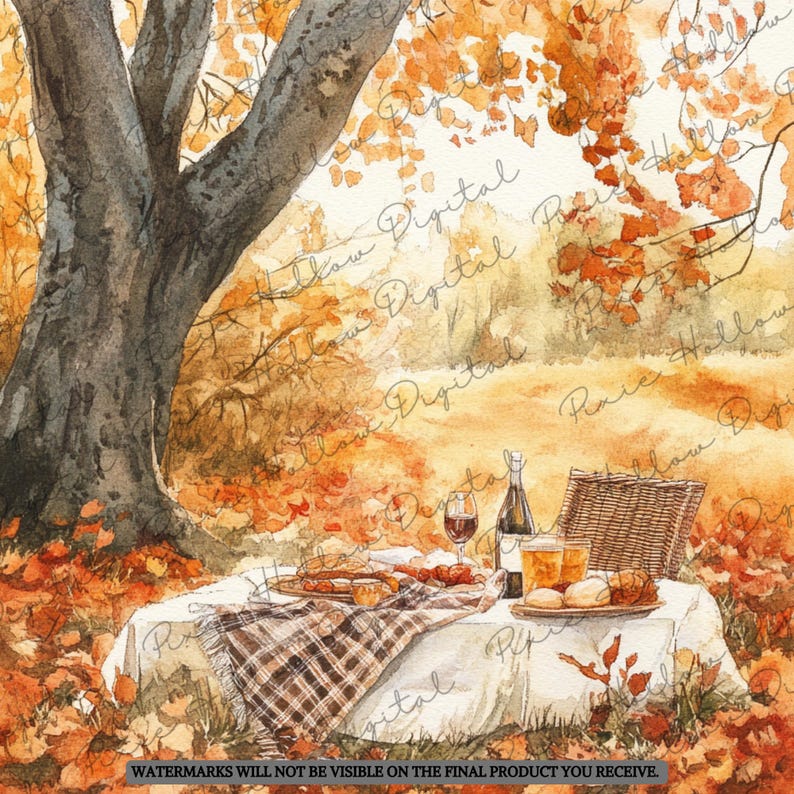 Fall Picnic Clipart Bundle: 15 Autumn Design Pngs (digital Download) - Etsy