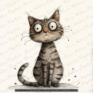 Whimsical Cats Clip Art Bundle: 10 Pngs of Scruffy Cats for Junk ...