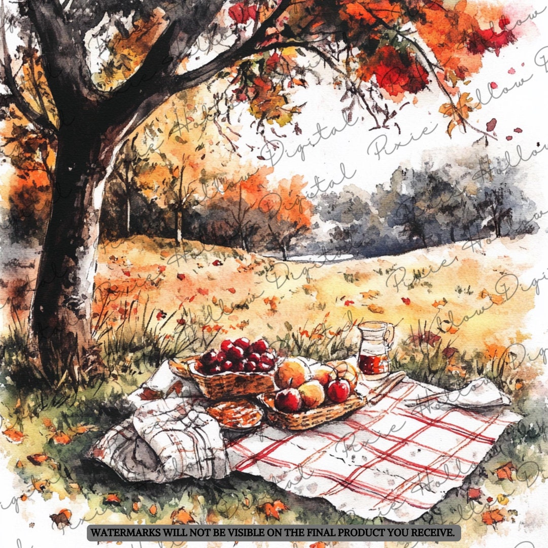 Fall Picnic Clipart Bundle: 15 Autumn Design Pngs (digital Download) - Etsy