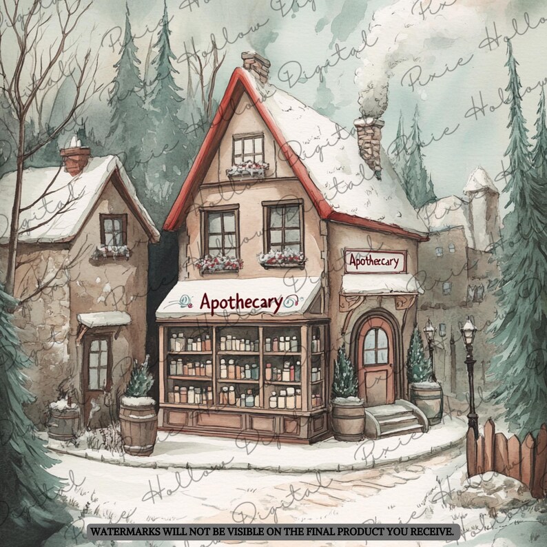 Apothecary Shop PNG Clipart Bundle: 15 Cosy Pharmacy Designs (digital ...