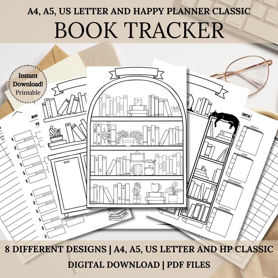 Printable Book Tracker: Reading Journal, Printable Reading Planner ...