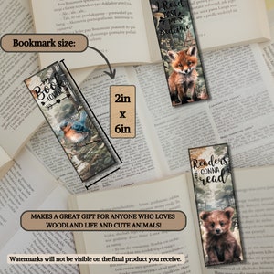 Printable Bookmarks: Woodland Animals, Printable Gift for Nature Forest ...