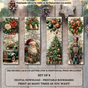 Christmas Bookmarks Printable Gift Cozy Holiday Bundle Reading Book ...