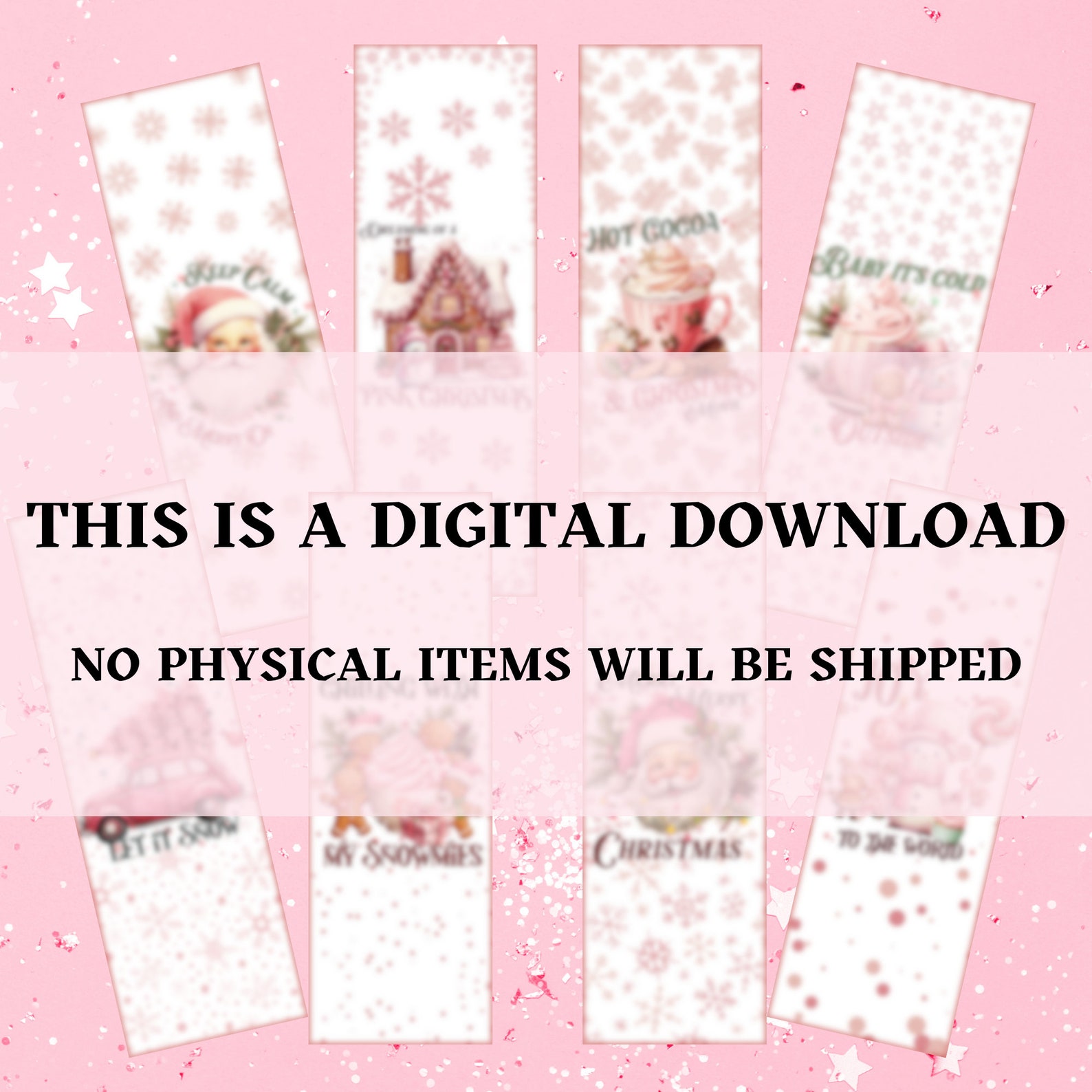 Pink Christmas Bookmarks: 8 Printable Festive Bookmarks for Book Lovers ...