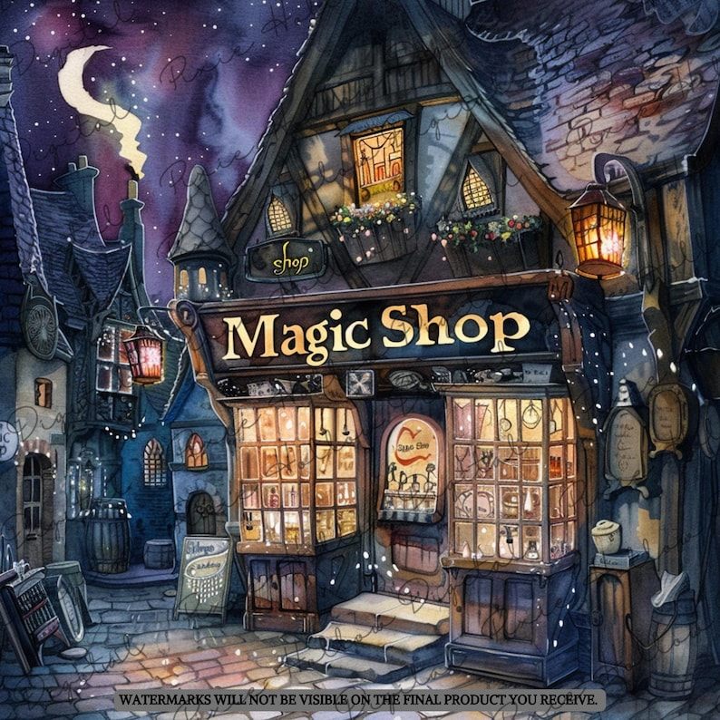 Wizard Shop Clipart: 14 Cosy Witchy PNG Bundle (digital Download) - Etsy Canada