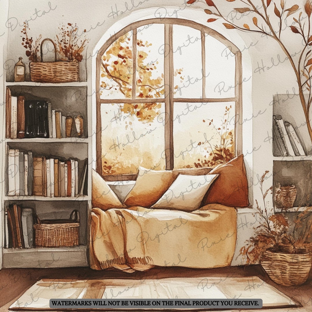 Clip Art Bundle: 15 Reading Nook Pngs for Junk Journaling, Card Making ...