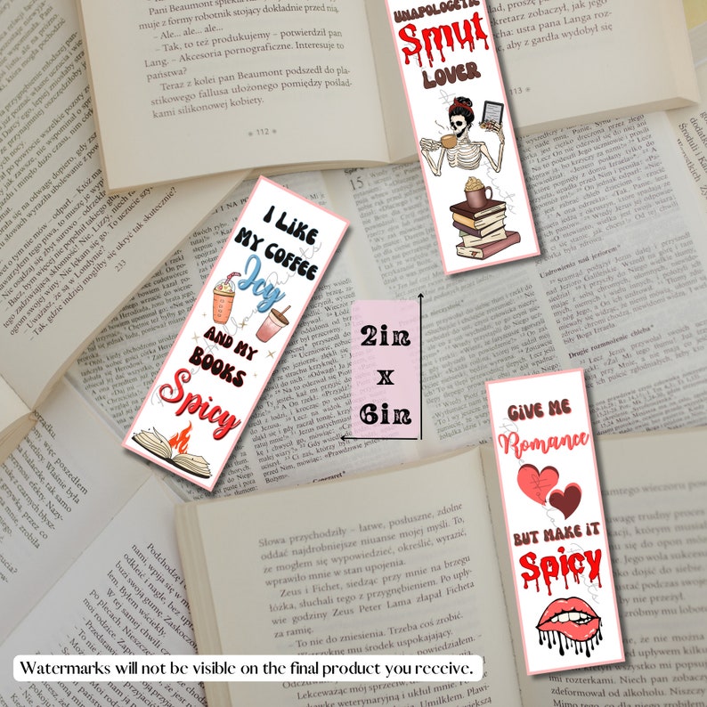 Smut Bookmarks Printable Gift for Smut Book Lovers, Bookish Spicy Books ...