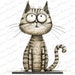 Whimsical Cats Clip Art Bundle: 10 Pngs of Scruffy Cats for Junk ...