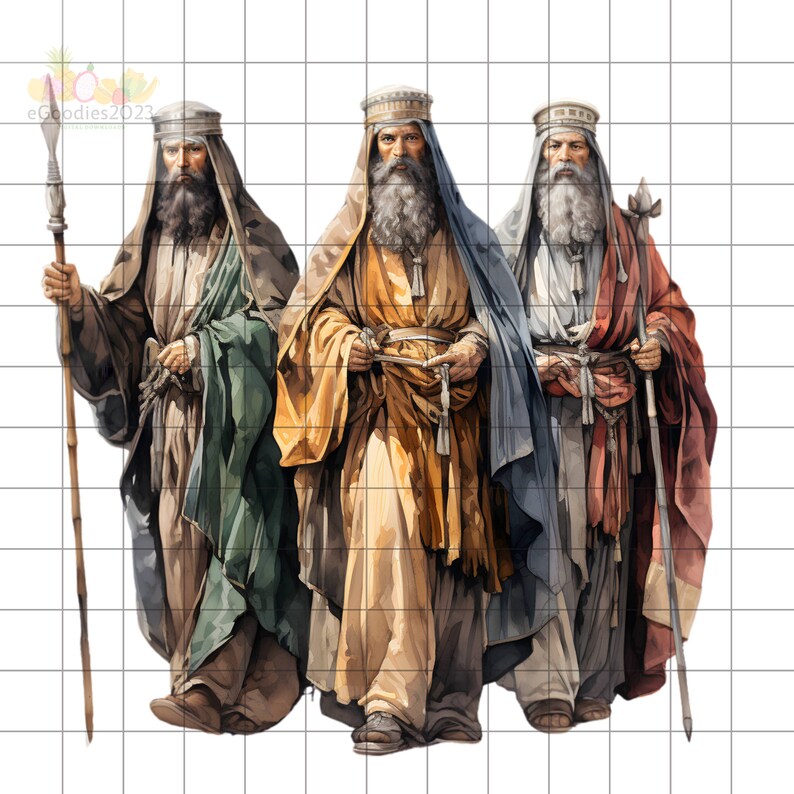 20 3 Kings Men Watercolor Clipart Bundle, Christmas Clip Art, Catholic ...