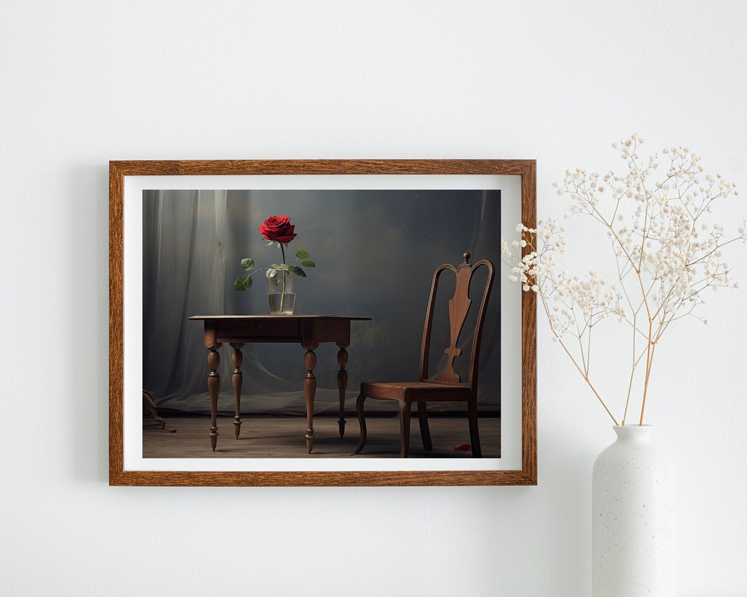 Fantasy Red Rose on A Table Digital Download for Printing - Etsy