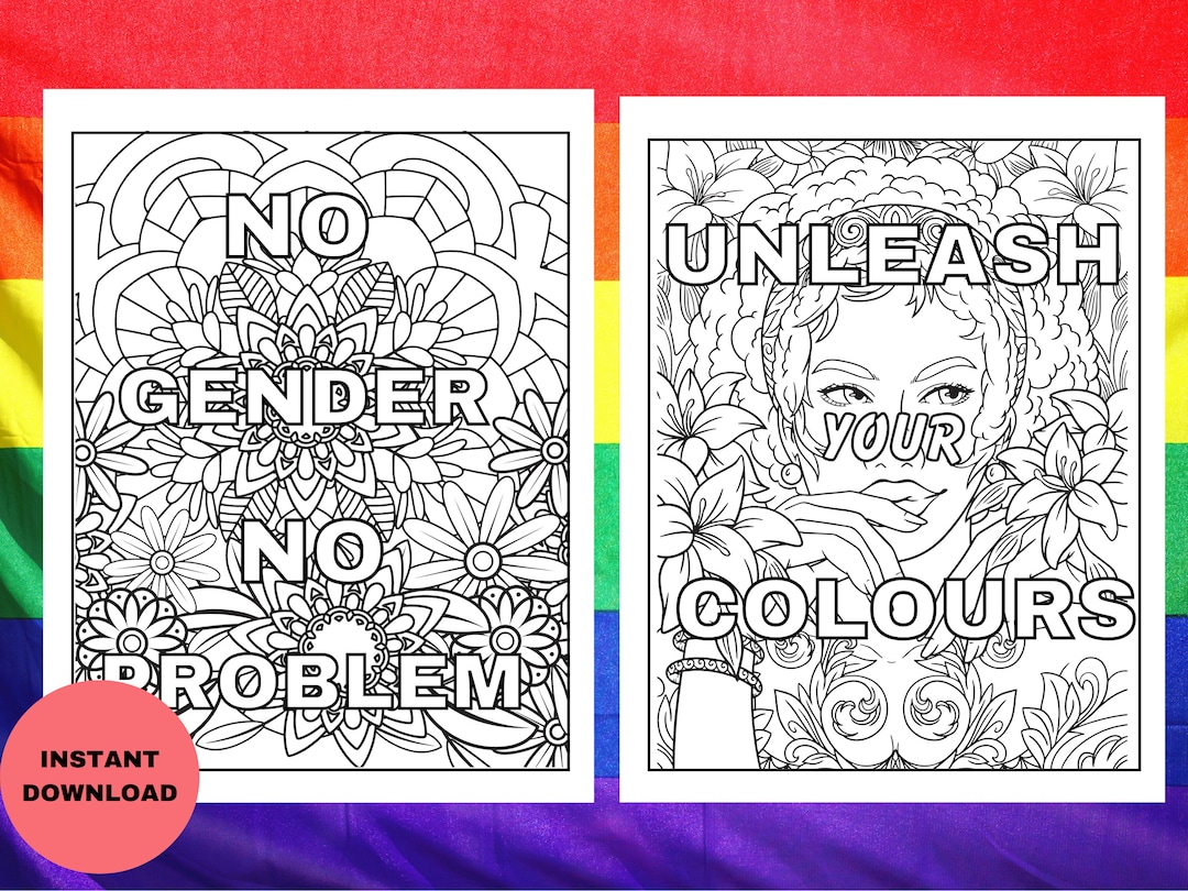 Color Therapy for LGBTQ+ Adults: Pride Month Coloring Pages, Pride ...