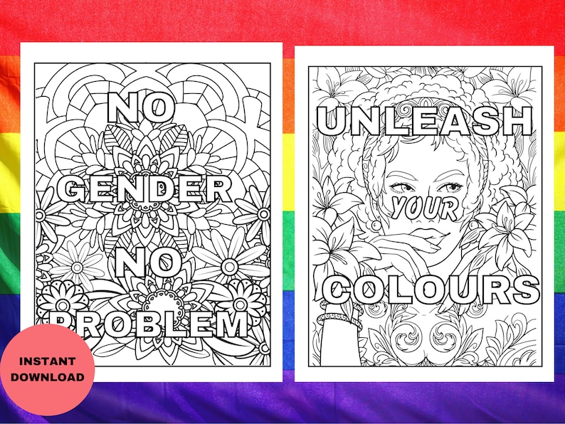 Color Therapy for LGBTQ+ Adults: Pride Month Coloring Pages, Pride ...