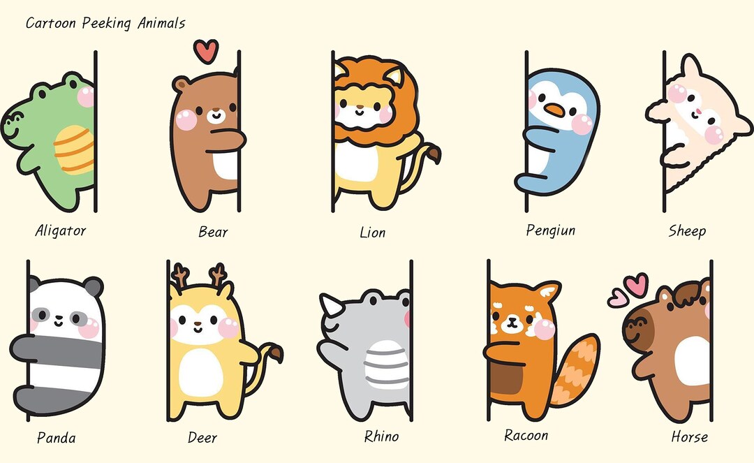 Cartoon Animal Decals, Kids Room Deco, Car Decal - Etsy