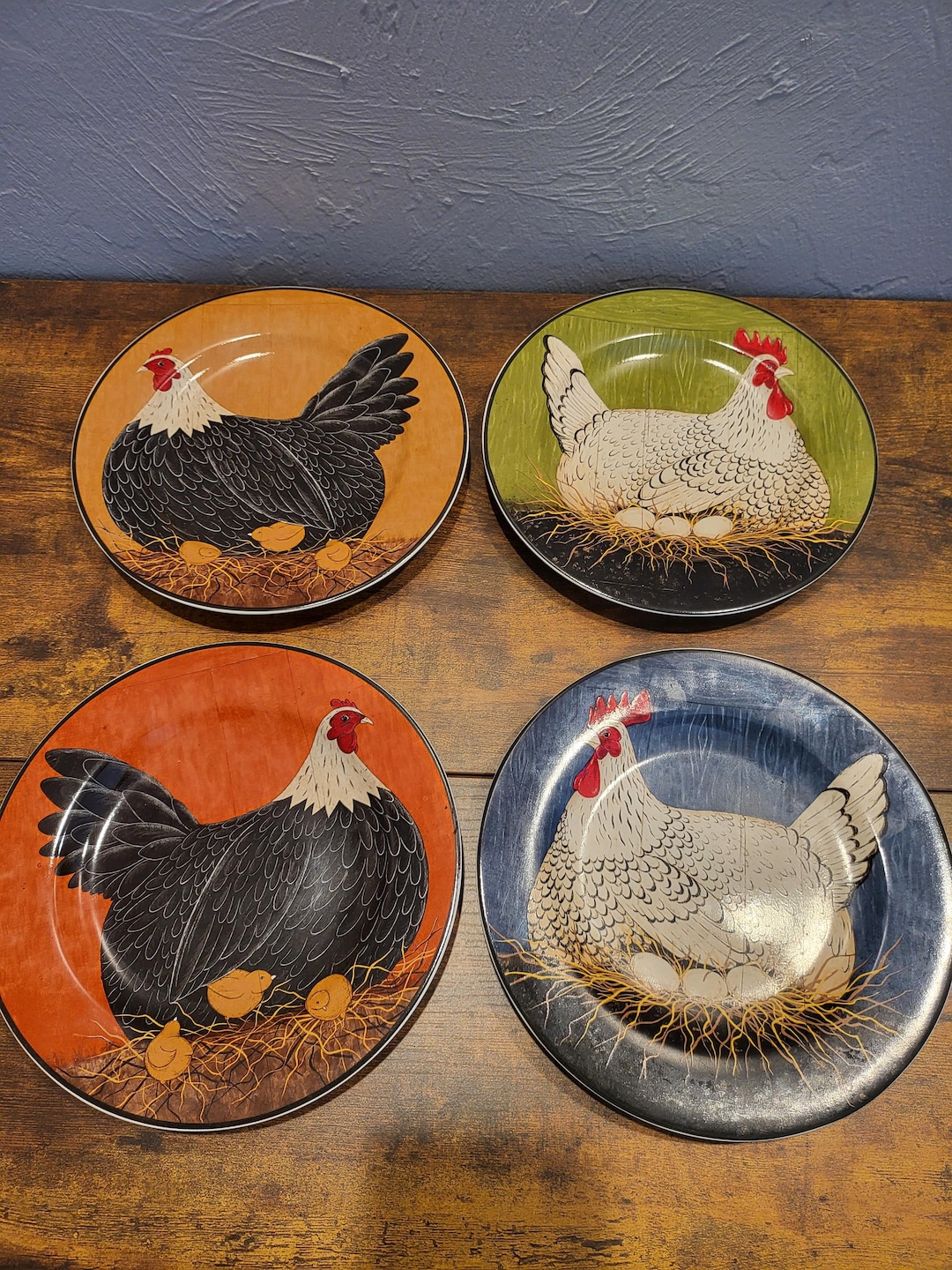 Set of 4 "henny Penny" Plates - Etsy