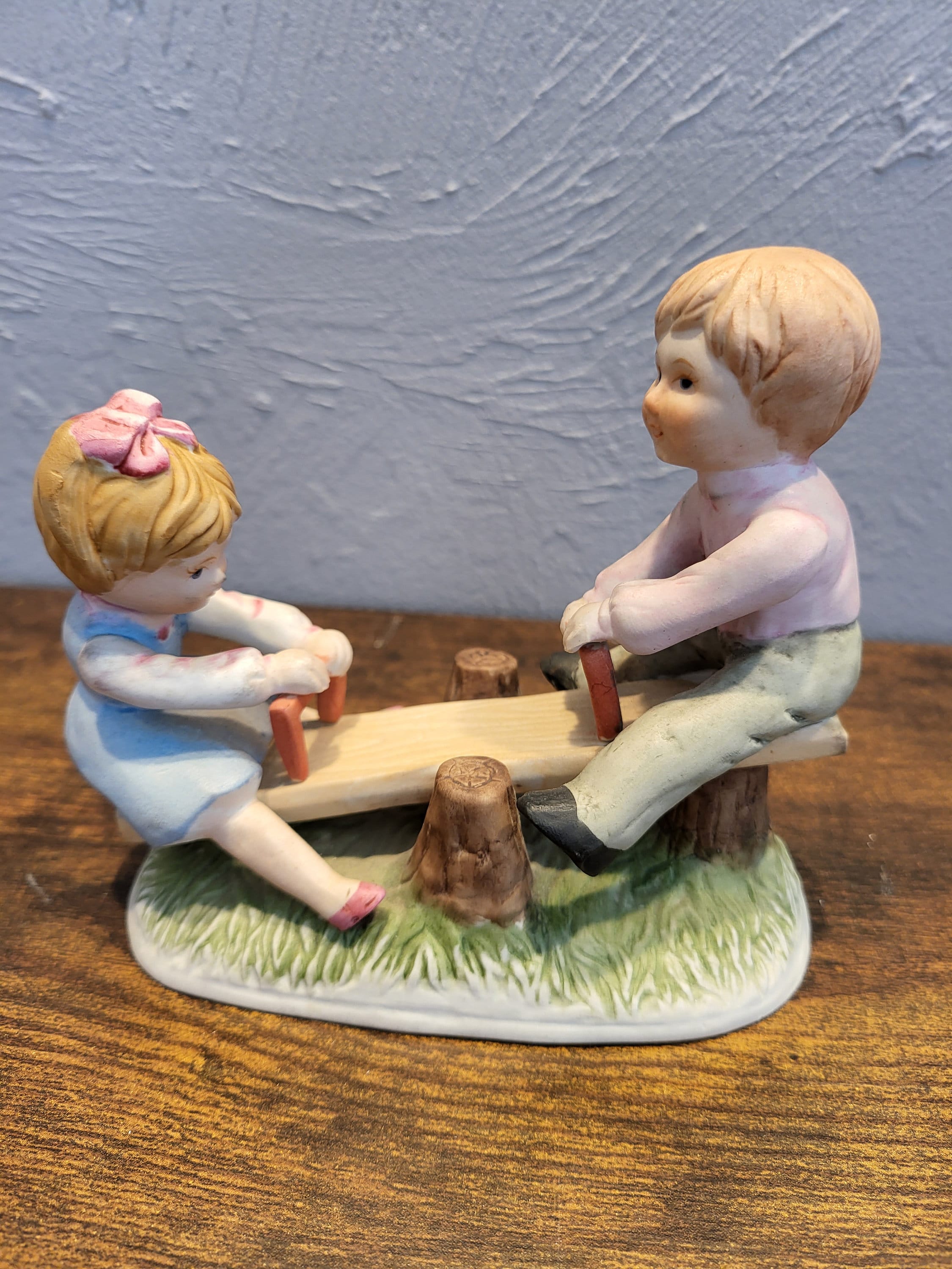 Vintage Hand Painted Teeter Totter Figurine - Etsy