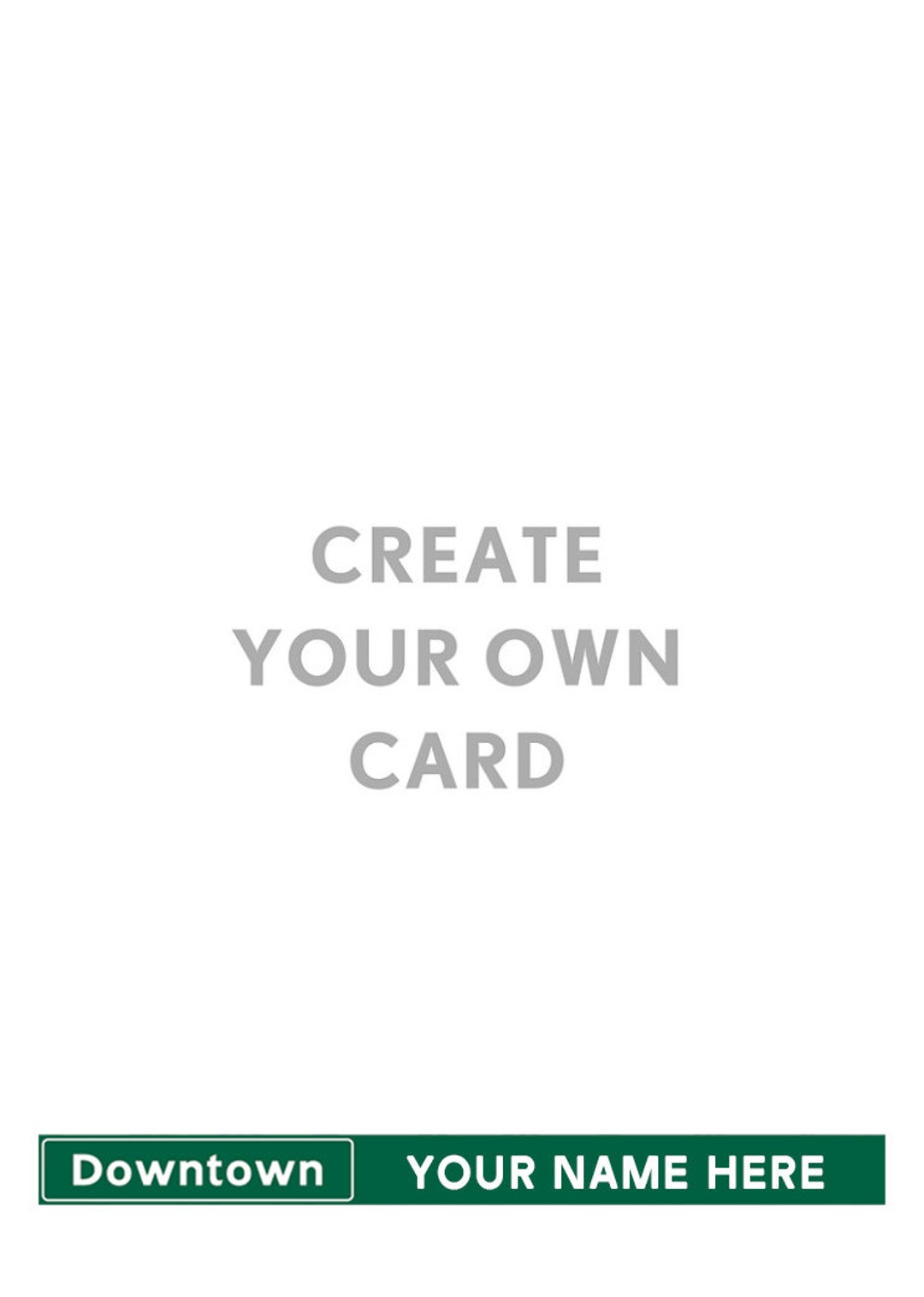 Custom Downtown Card - Etsy