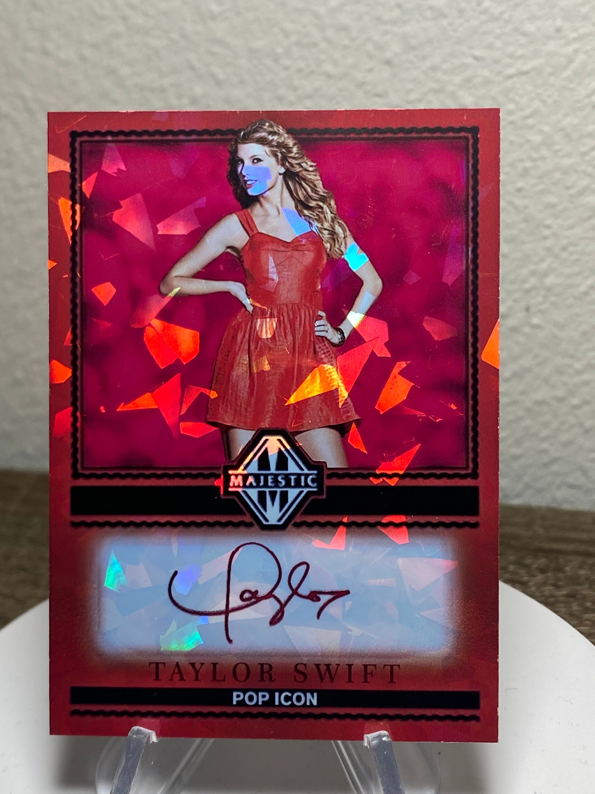 Taylor Swift Custom Red Cracked Ice Auto Card - Etsy