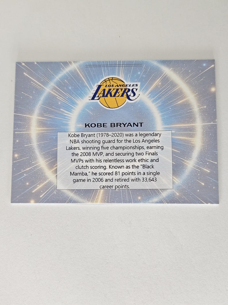 Custom Kobe Bryant Cold Fusion Color Blast Card - Etsy