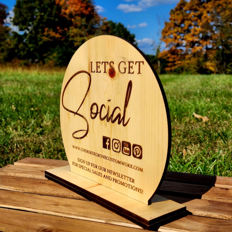Let's Get Social Sign, Small Business Sign, Craft Show Sign, Retail ...