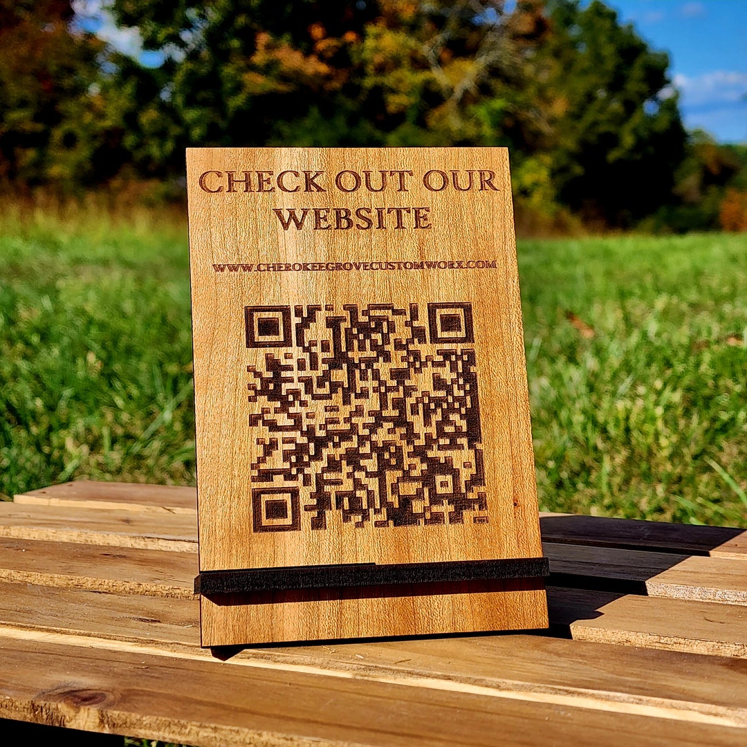 Custom Wooden QR Code Sign, Business Signage, Craft Show Signage, Small ...