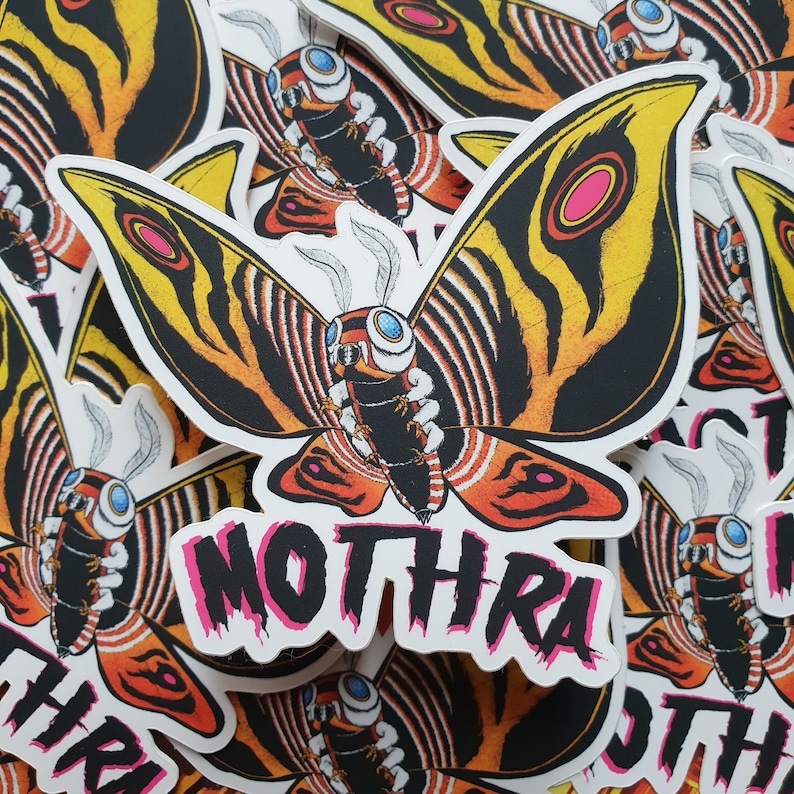 Mothra - Vinyl Sticker / Die Cut Matte Matt Illustration Japanese Art ...