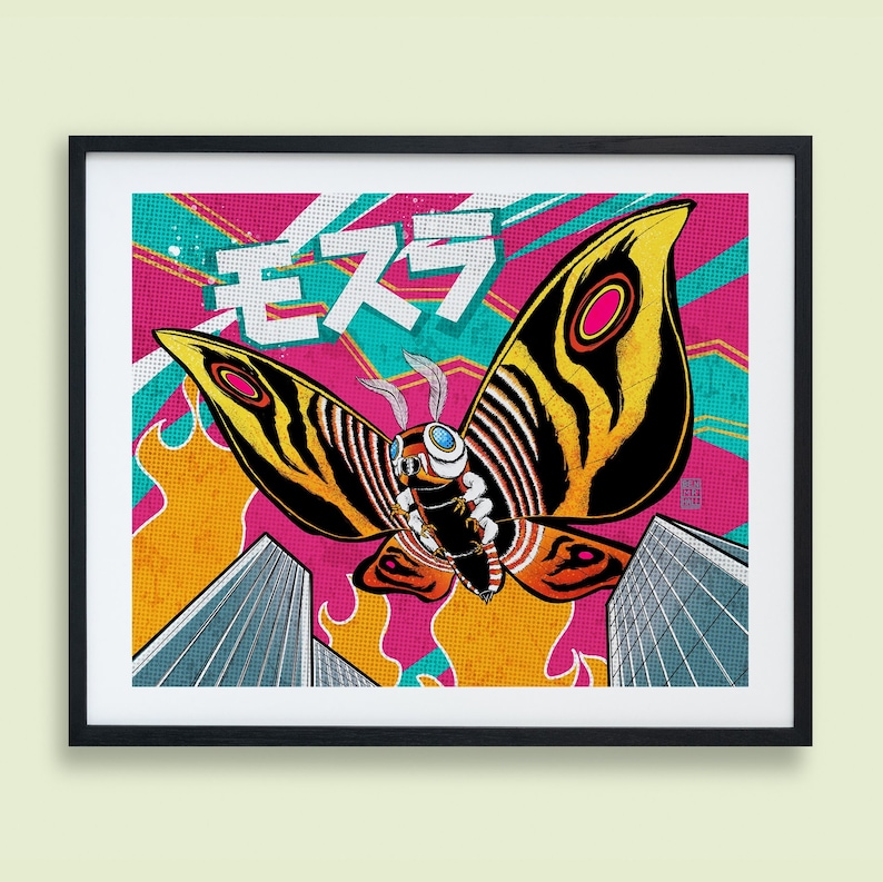 Mothra - Giclee Art Print / Illustration Japanese Wall Art Toho ...