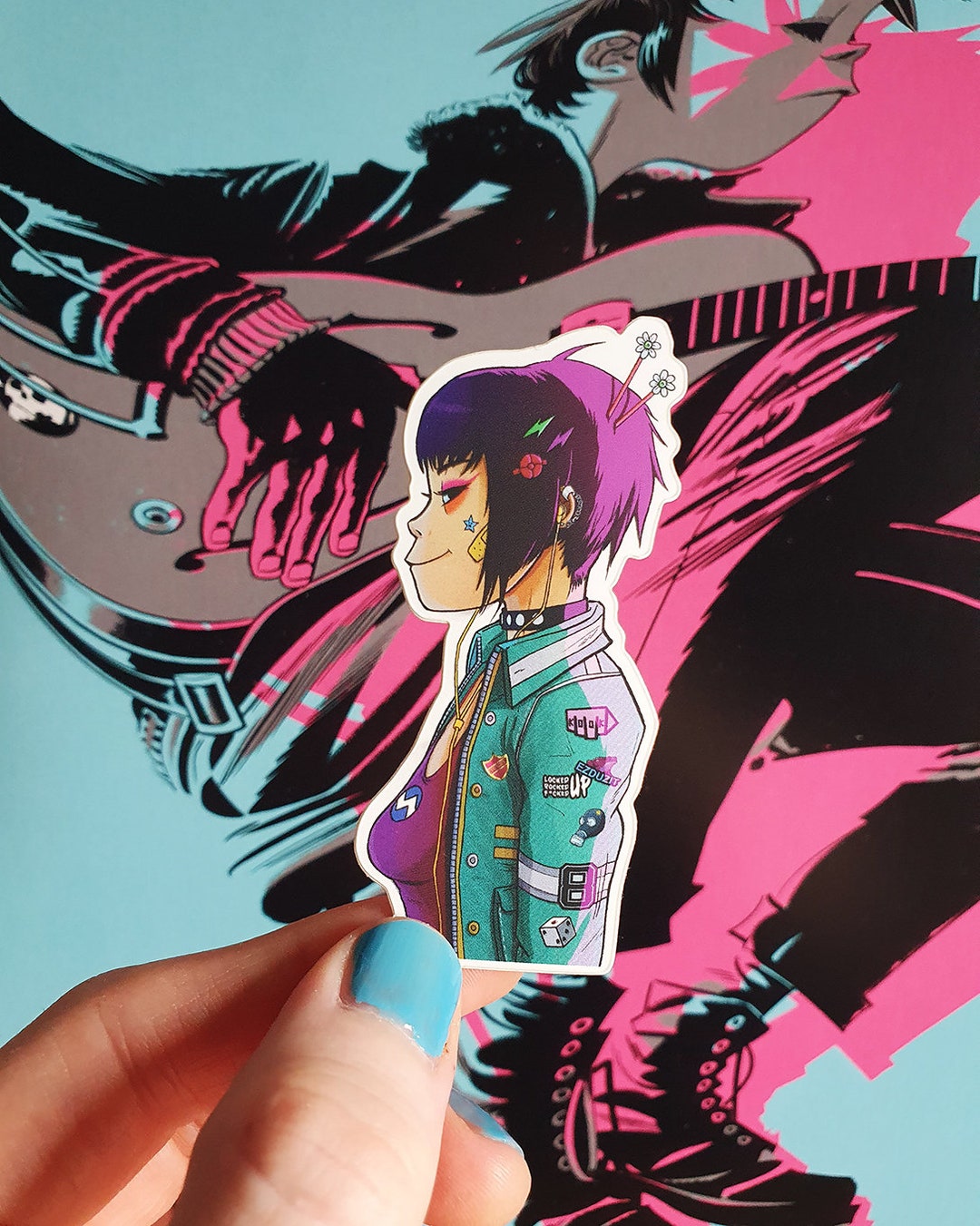 Noodle Gorillaz Inspired - Vinyl Sticker / Die Cut Matte Matt ...