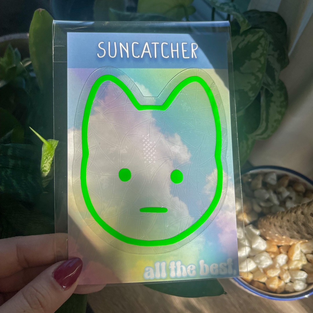 Smiski Cat Suncatcher: Rainbow Maker, Glow in the Dark Window Decal - Etsy