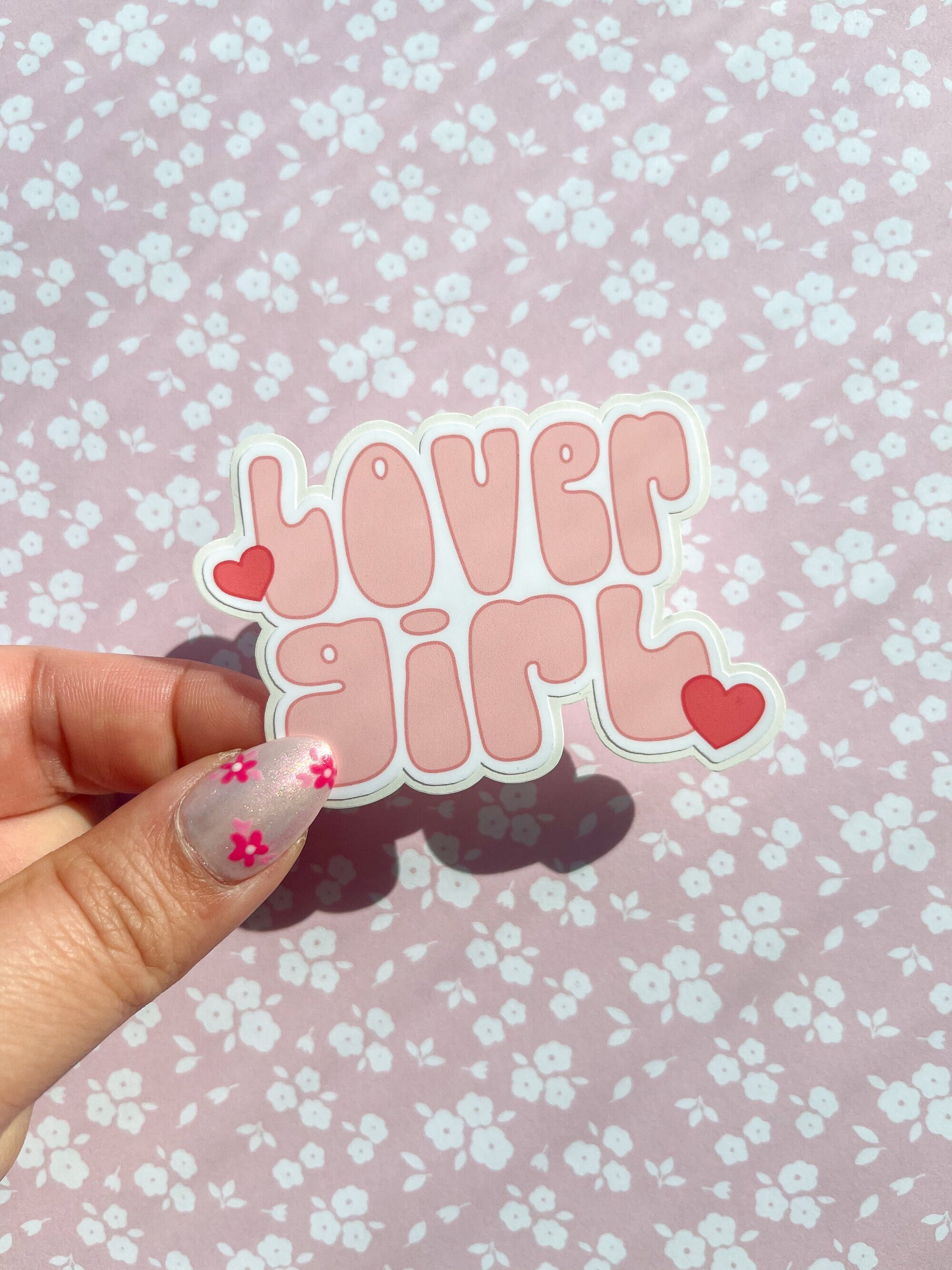 Pink Lover Girl Bubble Letters Laminated Sticker Water Resistant - Etsy