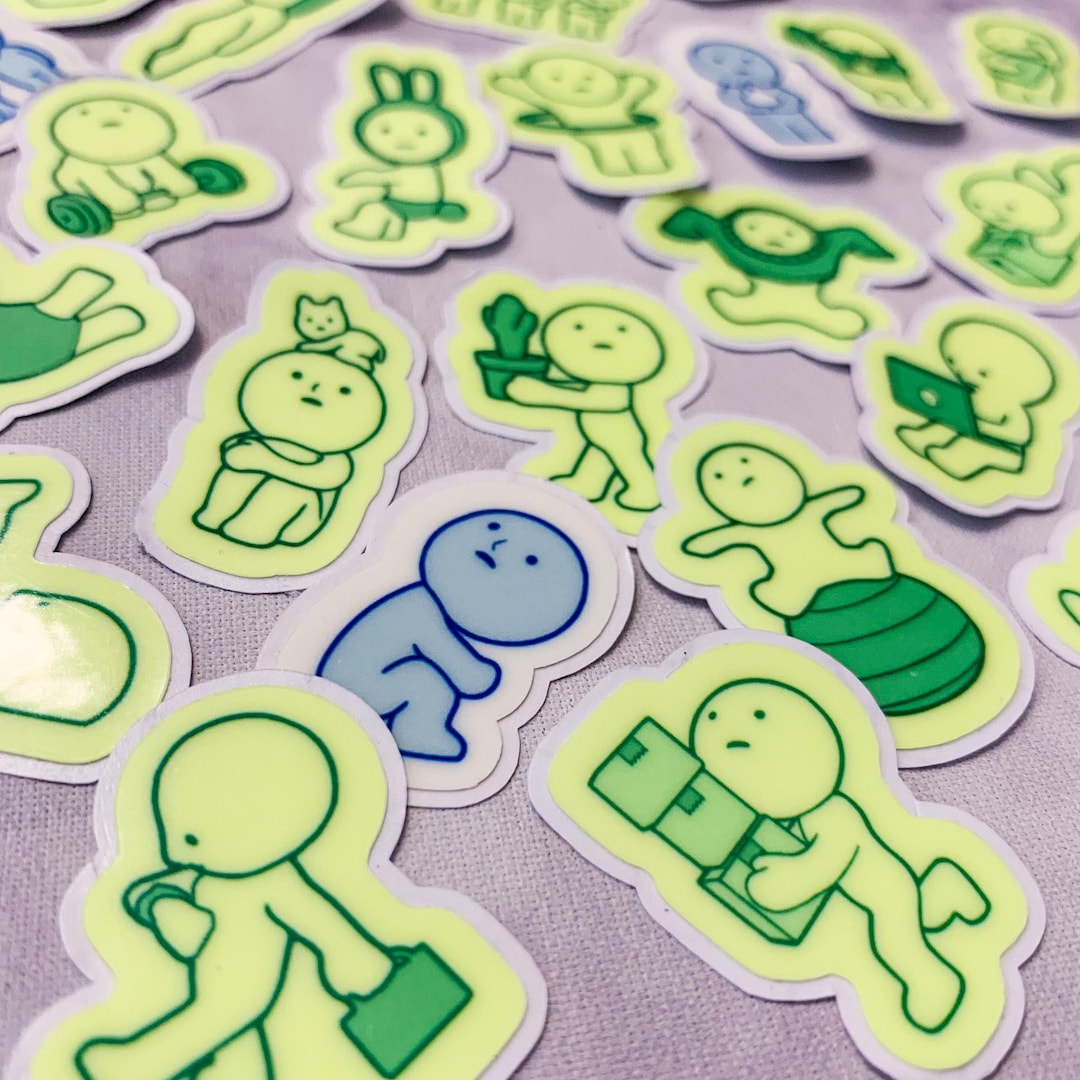 Smiski Mini Stickers 1: Glow-in-the-dark Vinyl Decals - Blind Bag - Etsy