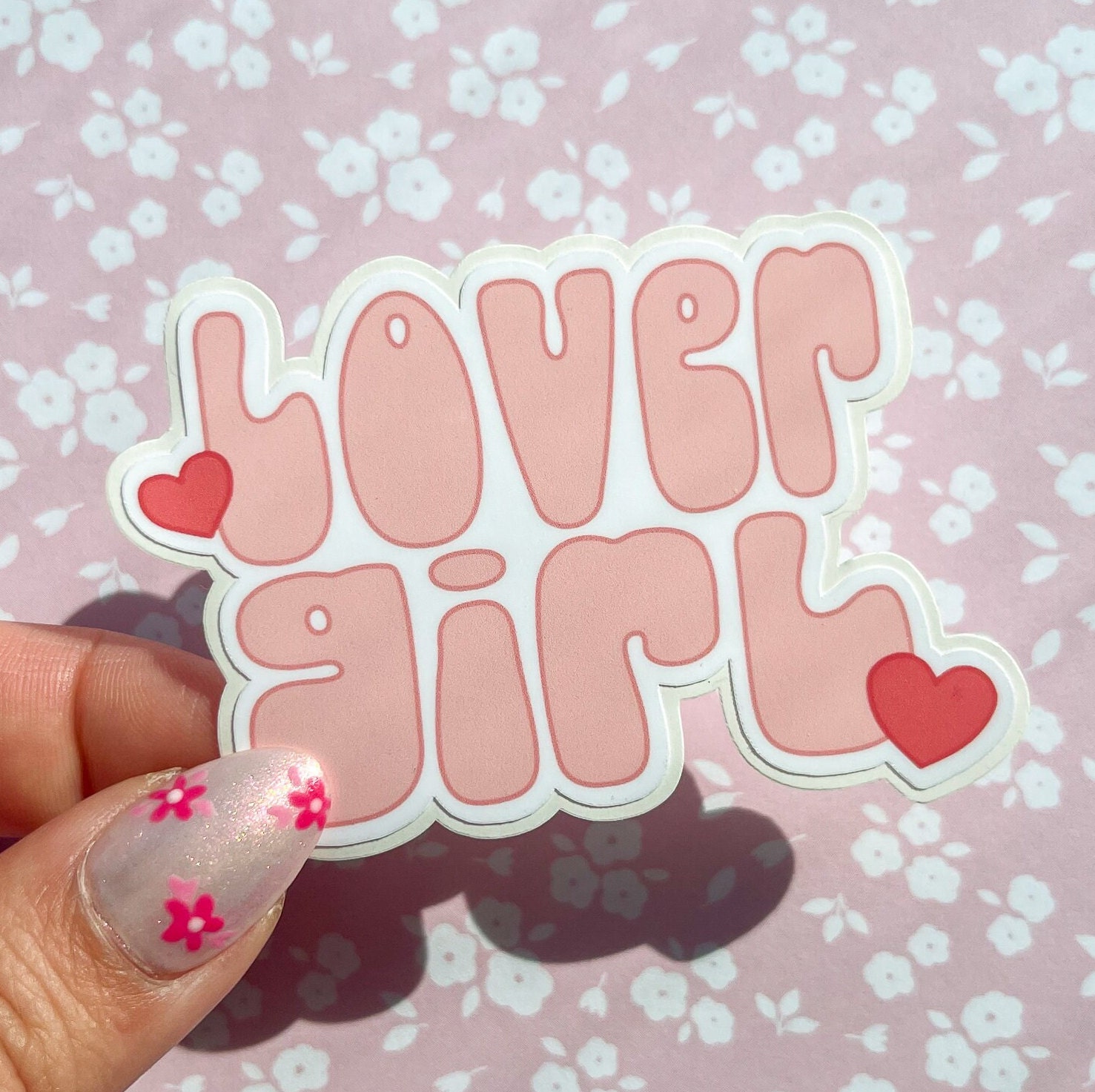 Pink Lover Girl Bubble Letters Laminated Sticker Water Resistant - Etsy