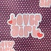 Pink Lover Girl Bubble Letters Laminated Sticker Water Resistant - Etsy